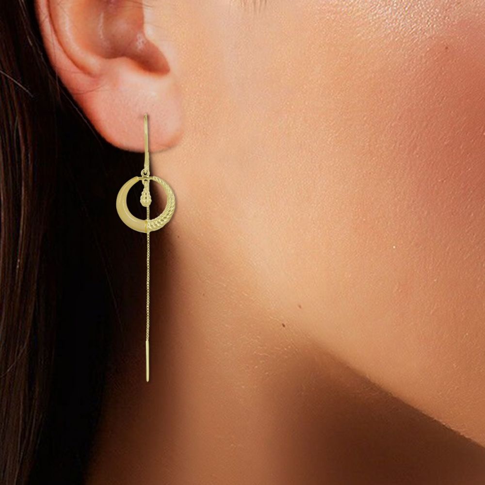 Circlet Enamel Sui Dhaga Earrings