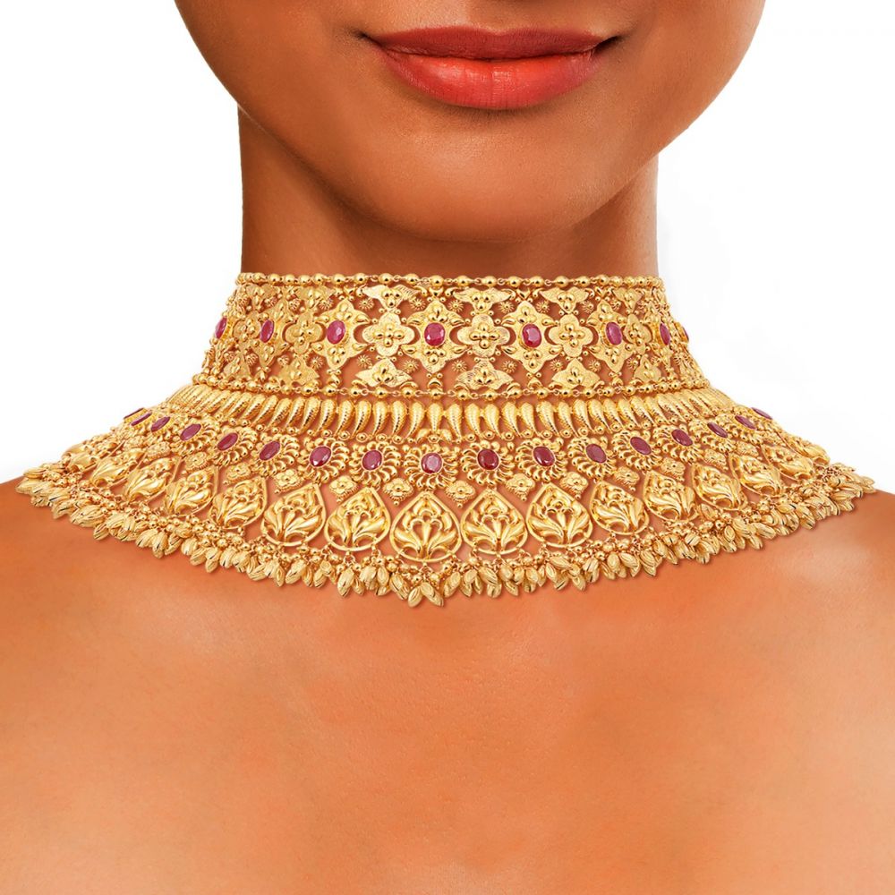 Buy Gold Ruby Choker Necklace Royal Indian Wedding Jewellery